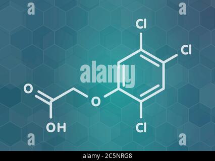 2,4,5-trichlorophenoxyacetic acid (2,4,5-T) herbicide molecule ...