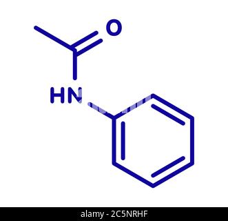 Acetanilide analgesic drug molecule (obsolete). Stylized skeletal ...