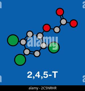 2,4,5-trichlorophenoxyacetic acid (2,4,5-T) herbicide molecule ...