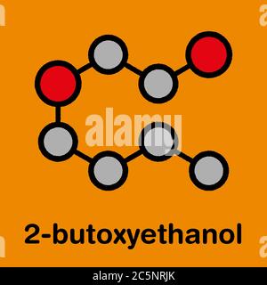 2-butoxyethanol molecule. Used as solvent and surfactant. Skeletal ...