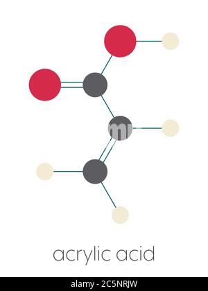 Acrylic acid molecule, polyacrylic acid (PAA, carbomer) building block ...
