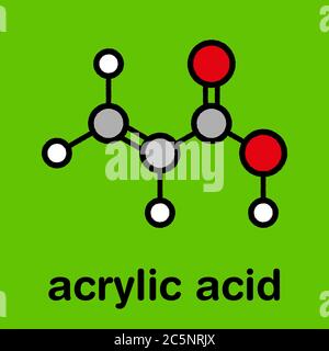 Acrylic acid molecule, polyacrylic acid (PAA, carbomer) building block ...