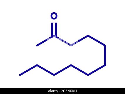 Methyl nonyl ketone (2-undecanone) insect repellent molecule. Stylized ...
