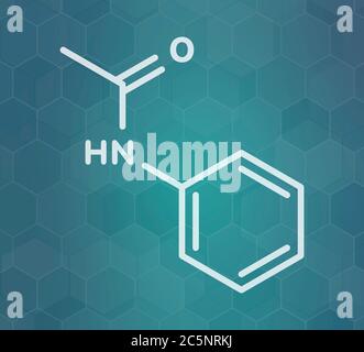 Acetanilide analgesic drug molecule (obsolete). Stylized skeletal ...