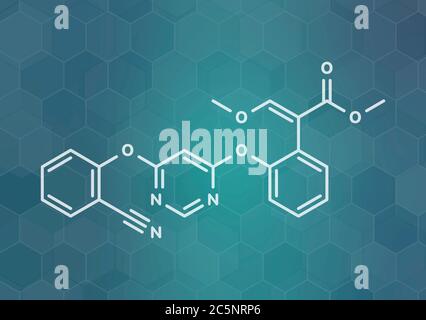 Azoxystrobin fungicide molecule. Skeletal formula Stock Photo - Alamy