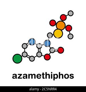 Azamethiphos pesticide molecule. Used in flypaper, veterinary medicine ...