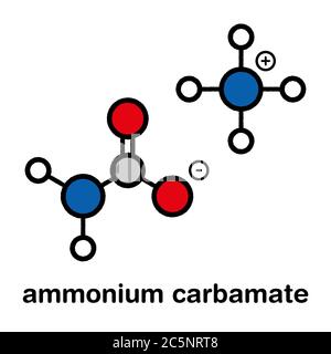 Ammonium carbamate, chemical structure. Stylized skeletal formula ...