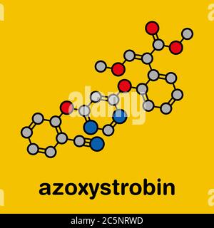 Azoxystrobin fungicide molecule. Stylized skeletal formula (chemical ...