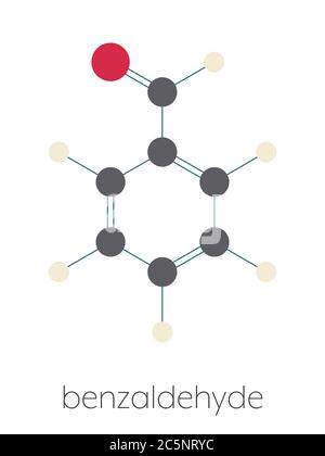 Benzaldehyde bitter almond odour molecule. Skeletal formula Stock Photo ...