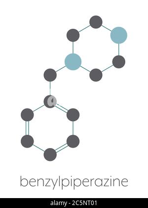 Benzylpiperazine (BZP) recreational drug molecule. Skeletal formula ...