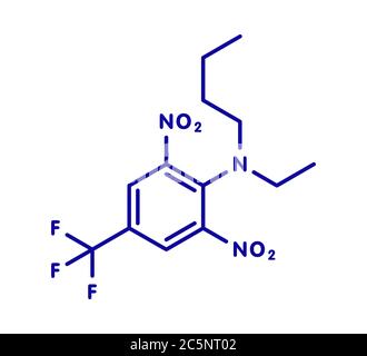 Benfluralin herbicide molecule. Skeletal formula Stock Photo - Alamy
