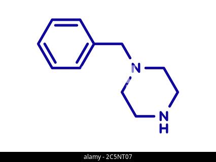 1-benzylpiperazine (BZP) recreational drug, molecular model. BZP is the ...