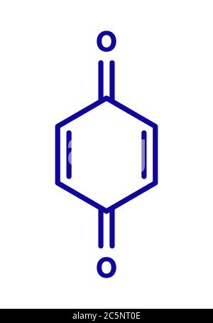 Benzoquinone (quinone, para-benzoquinone) molecule. Skeletal formula ...