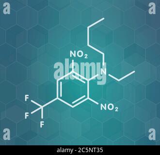 Benfluralin herbicide molecule. Skeletal formula Stock Photo - Alamy