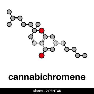 Cannabichromene or CBC cannabinoid molecule. Stylized skeletal formula ...