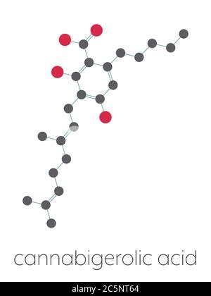 Cannabigerolic acid or CBGA cannabinoid molecule. Skeletal formula ...