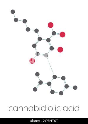 Cannabidiolic acid or CBDA cannabinoid molecule. Skeletal formula Stock ...