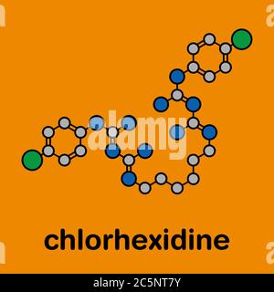 Chlorhexidine antiseptic molecule. Stylized skeletal formula (chemical ...