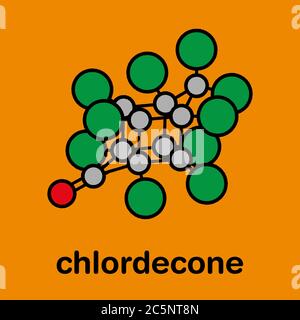 Chlordecone or kepone pesticide molecule. Skeletal formula Stock Photo ...