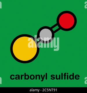(COS) molecule. Foul smelling gas, naturally present in the atmosphere ...