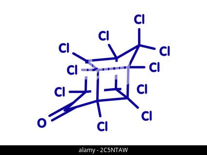 Chlordecone or kepone pesticide molecule. Skeletal formula Stock Photo ...