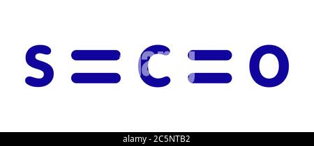 (COS) molecule. Foul smelling gas, naturally present in the atmosphere ...