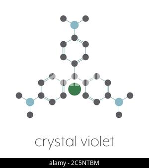 Crystal violet (gentian violet) molecule. Dye molecule used in Gram ...