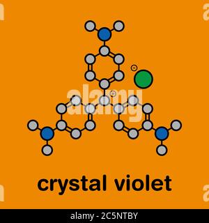 Crystal violet (gentian violet) molecule. Dye molecule used in Gram ...