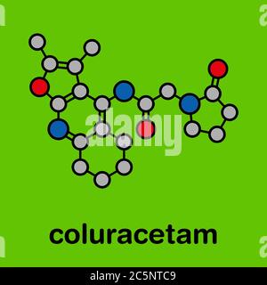 Coluracetam molecule. Stylized skeletal formula (chemical structure ...