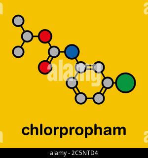 Chlorpropham herbicide molecule. Stylized skeletal formula (chemical ...