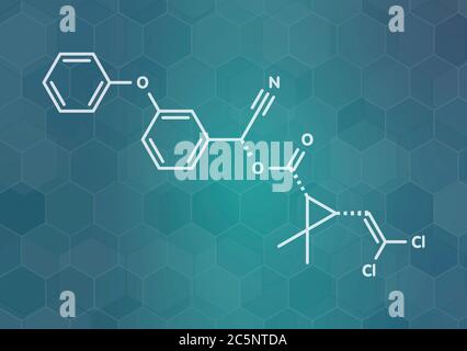 Cypermethrin insecticide molecule Stock Photo - Alamy