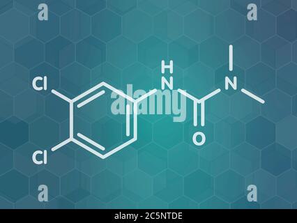 Diuron (DCMU) herbicide molecule. Skeletal formula Stock Photo - Alamy