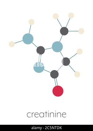 Creatinine molecule. Creatine breakdown product. Creatinine clearance ...