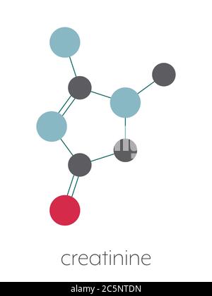 Creatinine molecule. Creatine breakdown product. Creatinine clearance ...