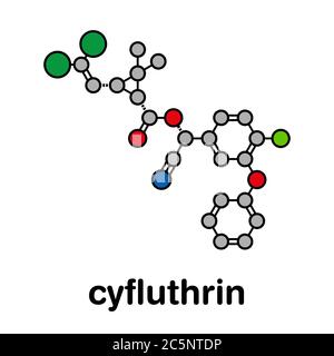 Cyfluthrin insecticide molecule. Skeletal formula Stock Photo - Alamy