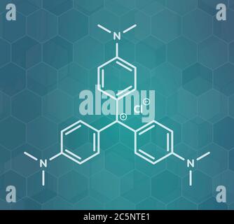 Crystal violet (gentian violet) molecule. Dye molecule used in Gram ...