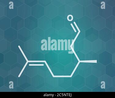Citronellal citronella oil molecule. Used in insect repellents ...