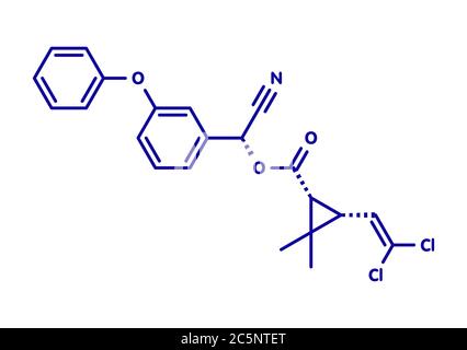 Cypermethrin insecticide molecule. Skeletal formula Stock Photo - Alamy