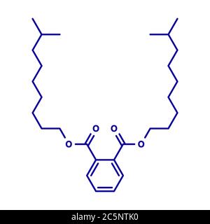 Diisodecyl phthalate (DIDP) plasticizer molecule. Stylized skeletal ...