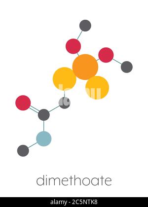Dimethoate insecticide molecule. Stylized skeletal formula (chemical ...