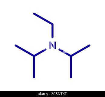 DIPEA (N,N-diisopropylethylamine, Hunig's base) molecule. Skeletal ...