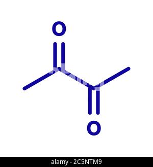 Diacetyl (butanedione) molecule. Responsible for taste of butter. Used ...