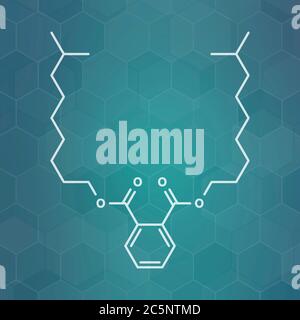 Diisodecyl phthalate (DIDP) plasticizer molecule. Skeletal formula ...