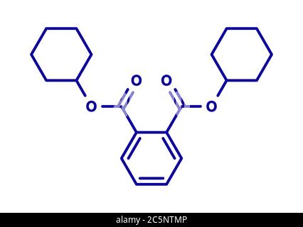 Dicyclohexyl phthalate (DCP) plasticizer molecule. Stylized skeletal ...