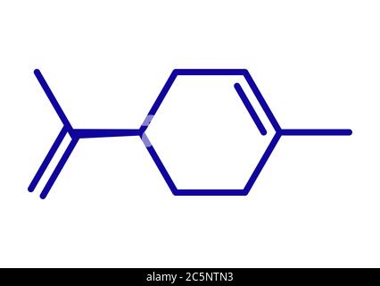 Limonene (D-limonene) citrus scent molecule. Skeletal formula Stock ...