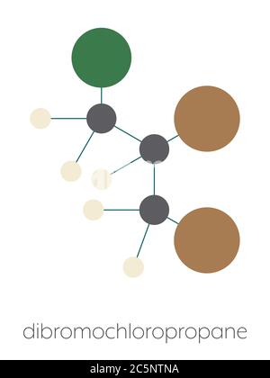 Dibromochloropropane (DBCP) soil fumigant molecule. Nematicide used in ...