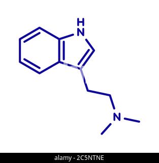 Dimethyltryptamine (DMT) psychedelic drug molecule. Present in the ...