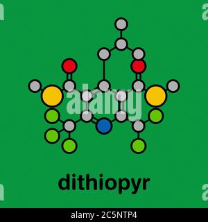 Dithiopyr preemergent herbicide molecule. Stylized skeletal formula ...