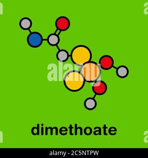 Dimethoate insecticide molecule. Stylized skeletal formula (chemical ...