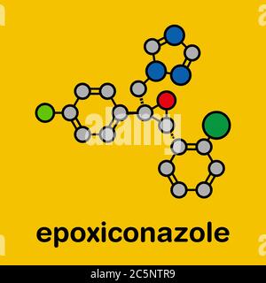 Epoxiconazole pesticide molecule. Stylized skeletal formula (chemical ...